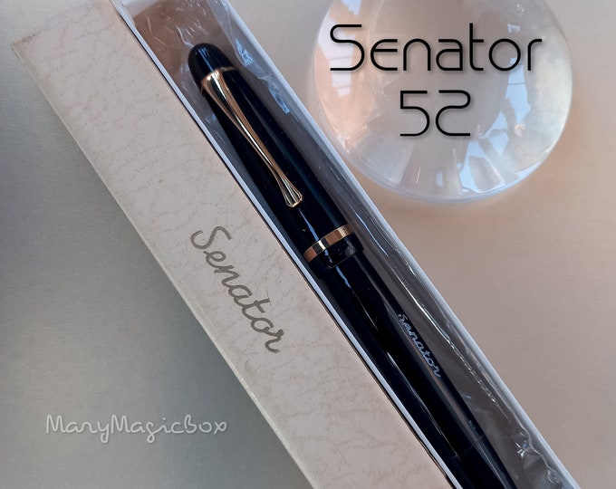 Vintage Senator 52 Fountain Pen in Original Box -black Celluloid - Gold ...
