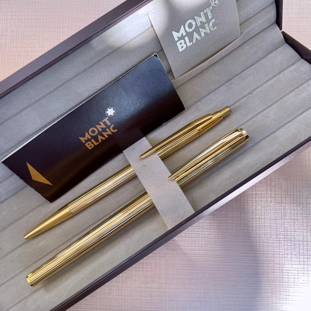 MONTBLANC Noblesse Set - Fountain Pen and Ballpoint - Gold Plated ...