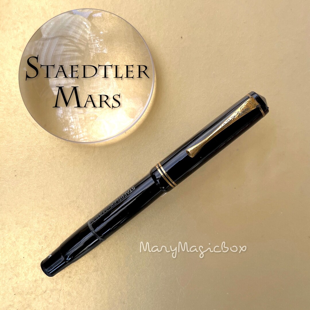 STAEDTLER Mars Vintage Fountain Pen Black Celluloid Steel - Etsy