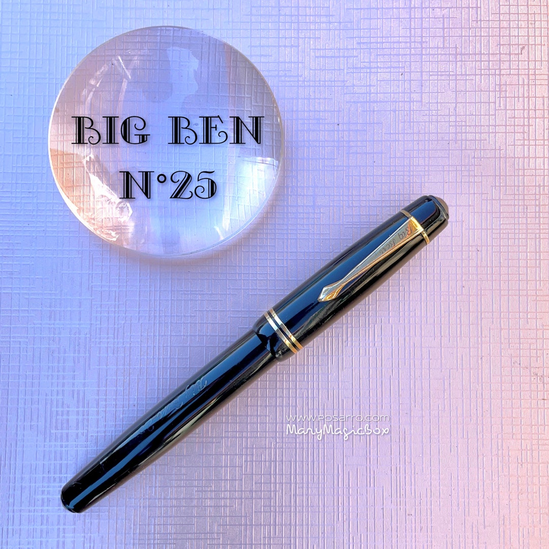 Big Ben 25 Vintage Fountain Pen Original 14 K Gold Nib F Danish ...