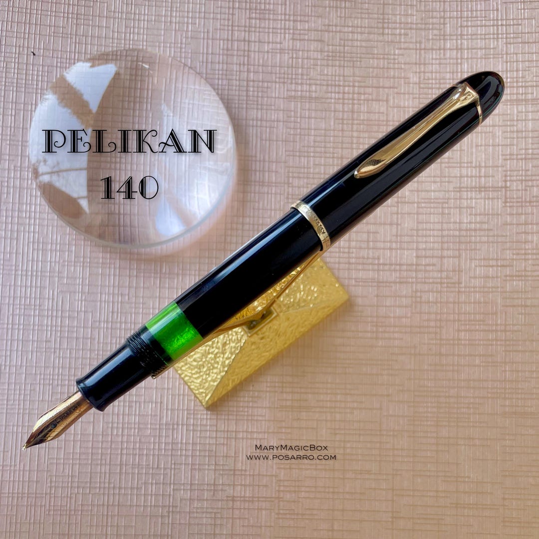 Pelikan 140-all Black Rare Edition Fountain Pen -gold Nib EF Excellent ...