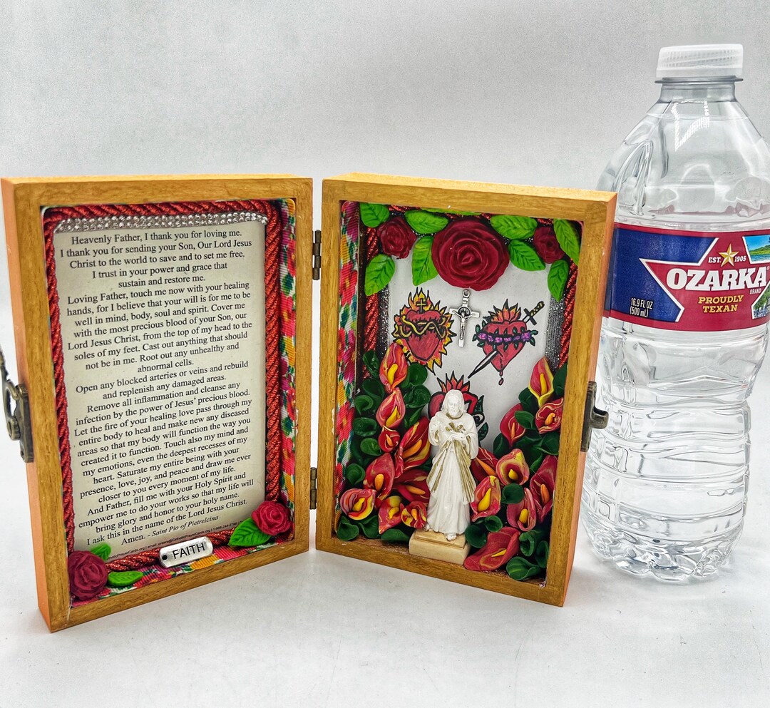 Padre Pio Tabletop Shrine Portable Home Altar Grotto Catholic Gift ...