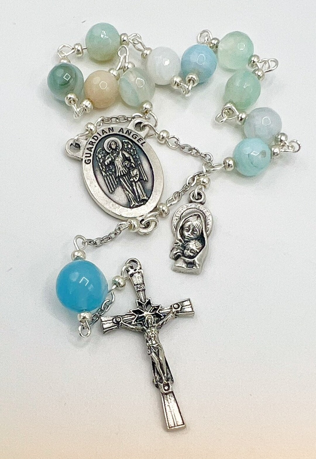 Guardian Angel Tenner Chaplet Single Decade Pocket Rosary Catholic Gift ...