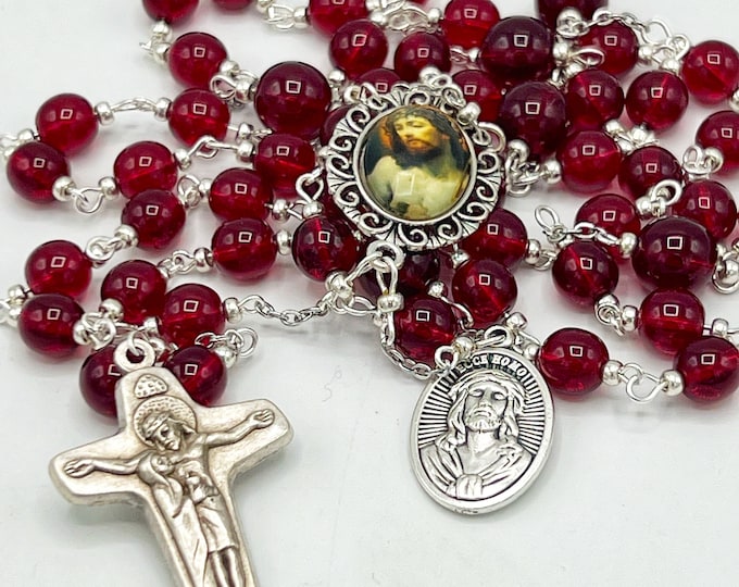 Rosary of Tears of Blood Chaplet Catholic Crucifixion Marian Devotion ...