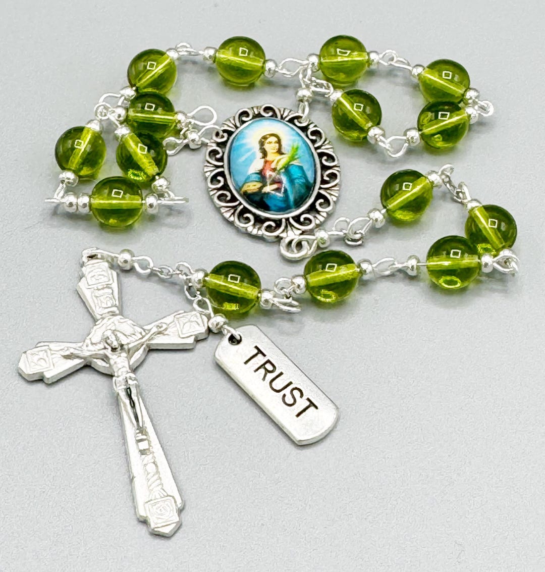 St Lucy 15 Bead Extended Decade Rosary Chaplet Martyr Catholic ...