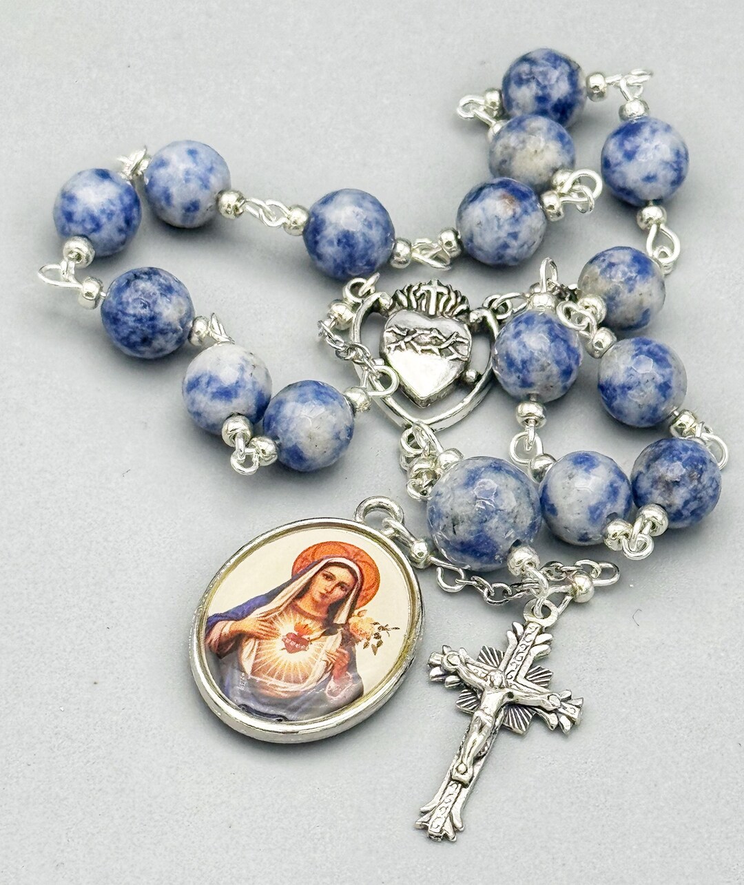 Our Lady of the Sacred Heart Chaplet Sacred Heart Marian Beads, Virgin ...