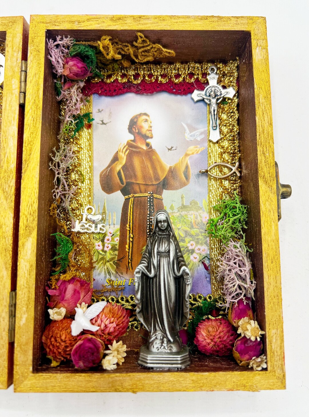 Saint Francis Shrine Tabletop Altar Grotto Prayer Box Franciscan Feast ...