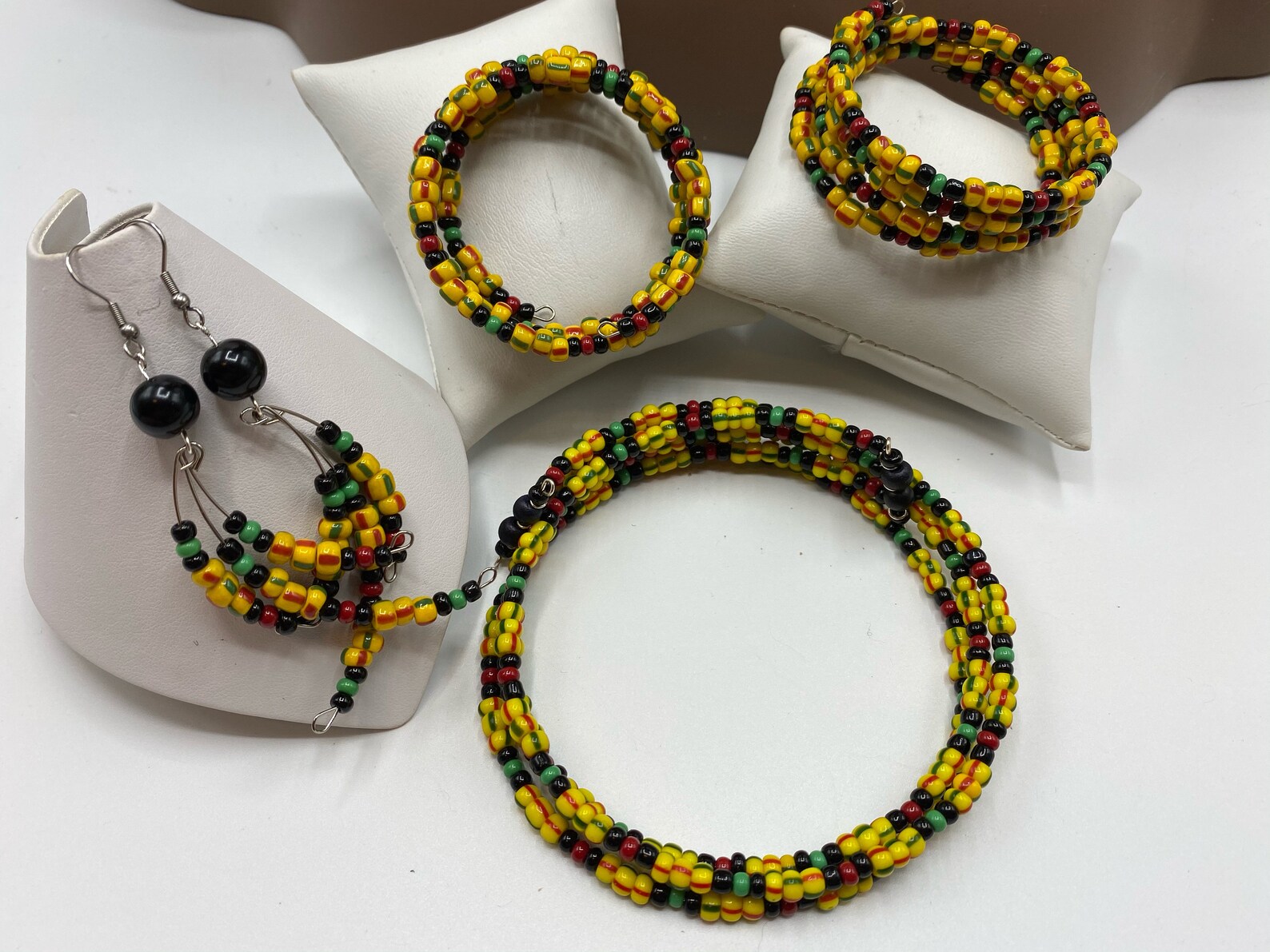 Pan African 5 Piece Jewelry Set Ashanti Beads Rasta Ghana - Etsy