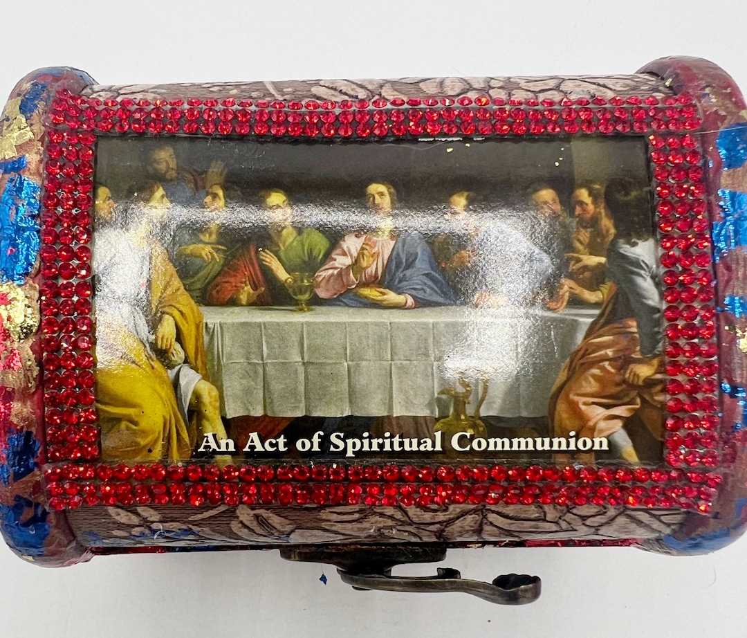 Act of Spiritual Communion Rosary Box Chaplet Holder Pyx the Last ...