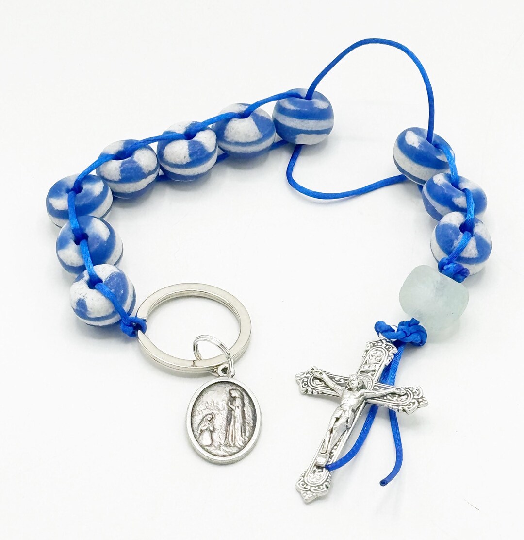 Our Lady of Lourdes Single Decade Rosary Palm Pocket Tenner Catholic ...
