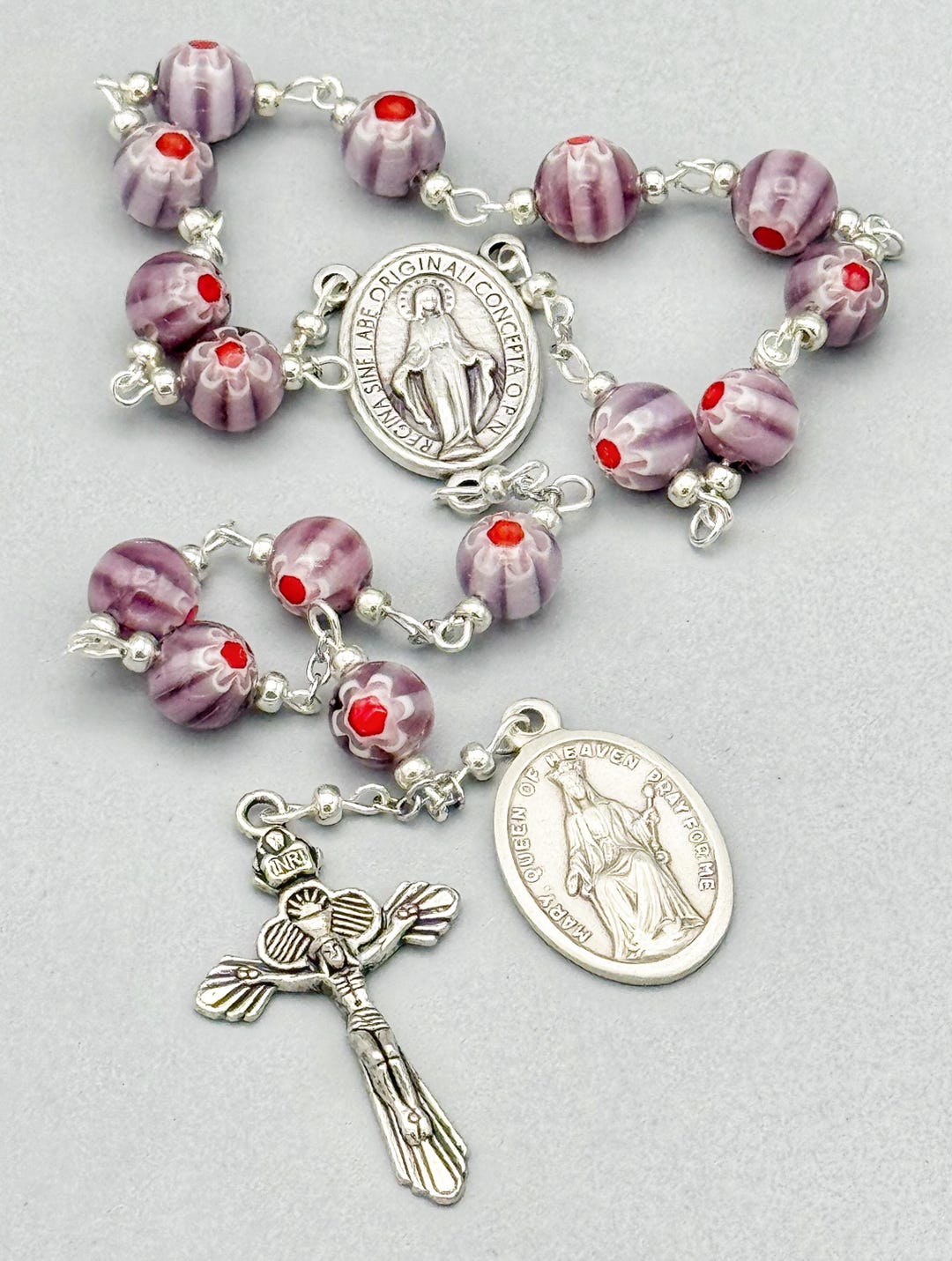 Our Lady of Heaven Extended Decade 15 Bead Chaplet Small Rosary Virgin ...