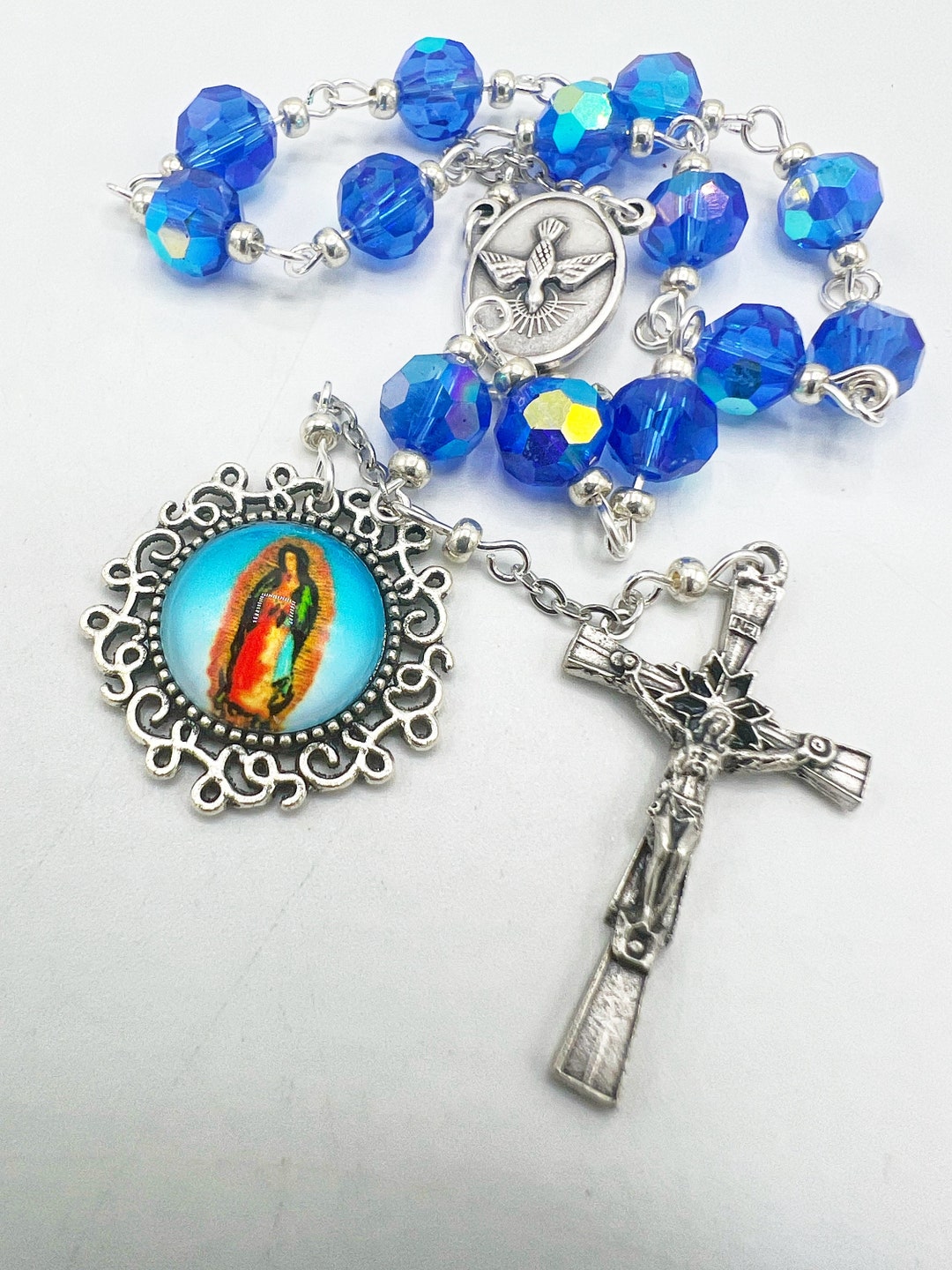 Our Lady of Guadalupe Palm Rosary Catholic Juan Diego Aztec Descent ...