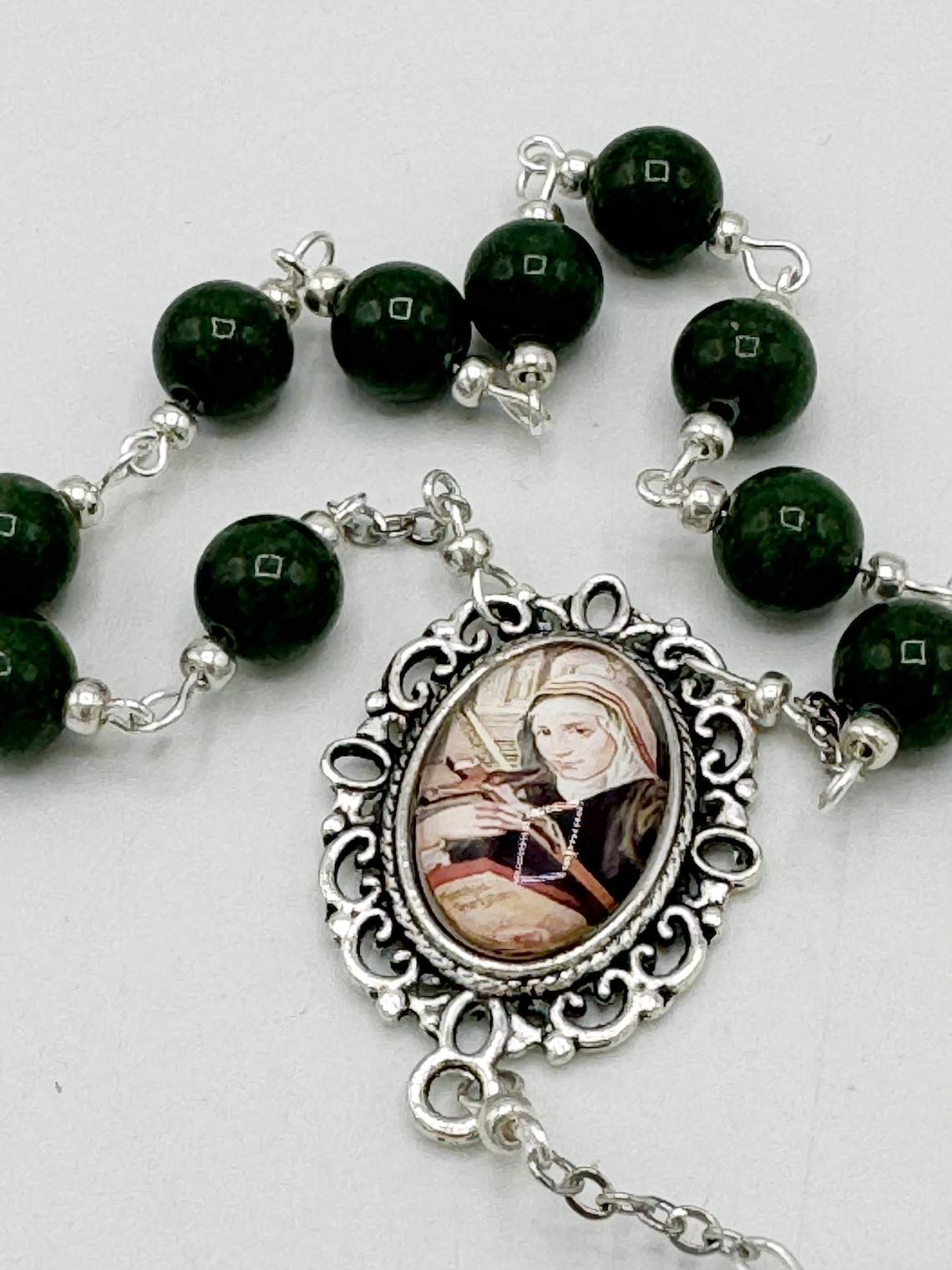 Saint Catherine of Genoa Palm Rosary – Catholic Mystic of Purgatory ...