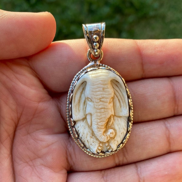 Elephant Head Pendant - Etsy