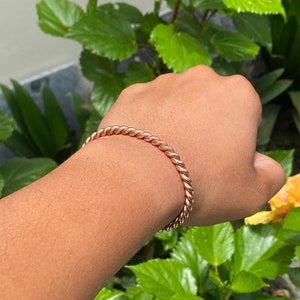 Twisted Copper Bracelet With Brass Cap, Healing Bracelet, Bracelet for ...