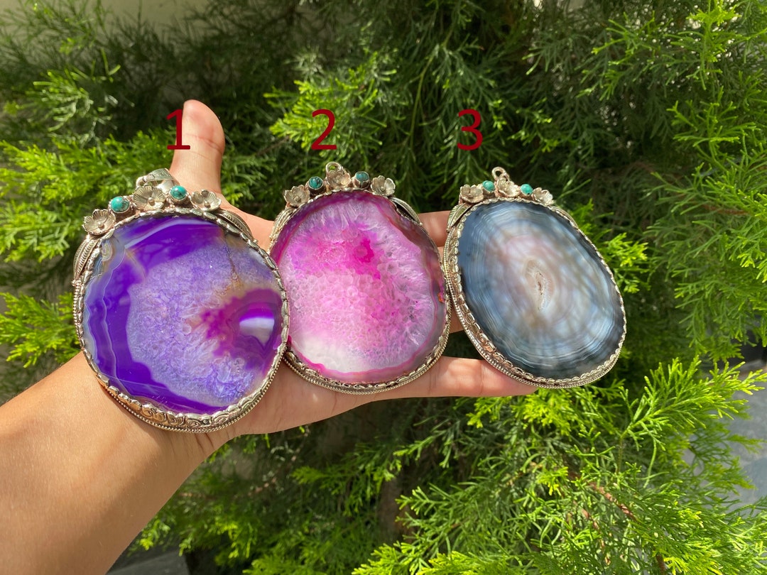Tibetan Silver & Turquoise-adorned Agate: A Natural Elegance, Natural ...
