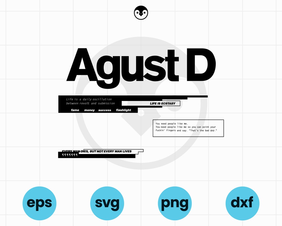 Agust D SVG Album Cover | Png, Eps, Dxf | BTS Vector, Cricut Files for ...