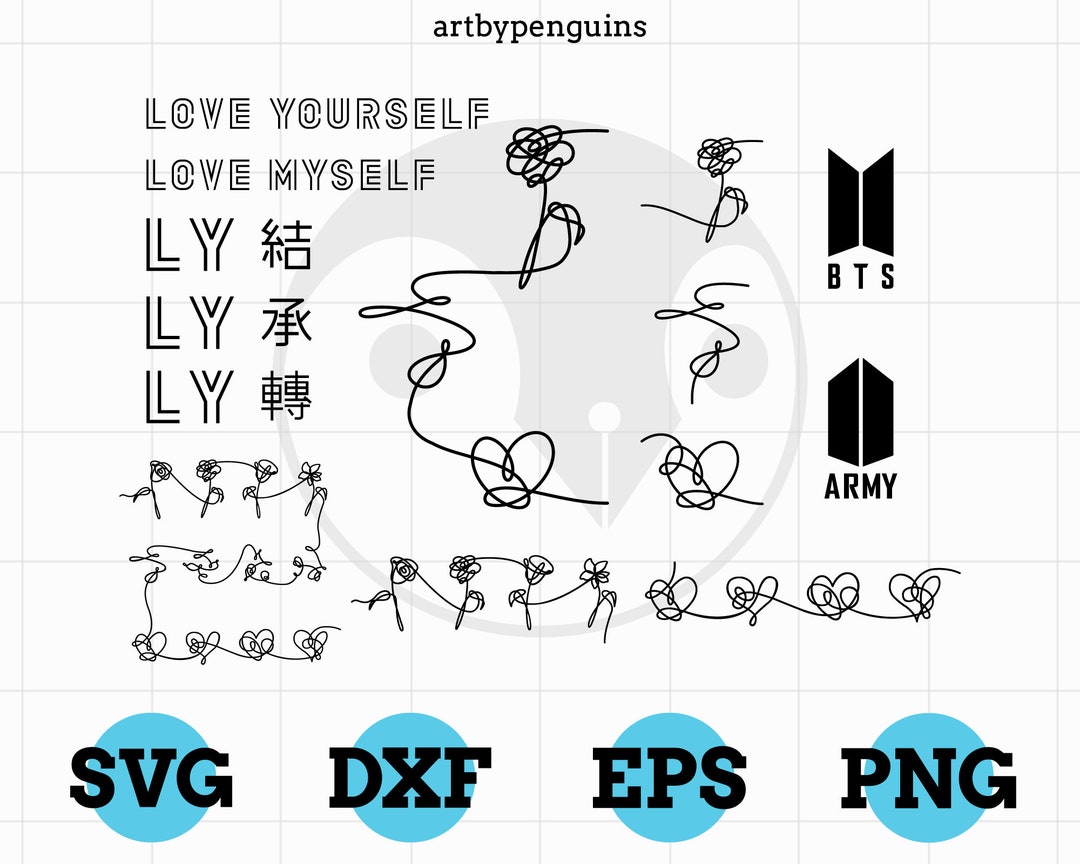 BTS Love Yourself Art Bundle SVG Png, Eps, Dxf LY Artwork, Bts Logo ...