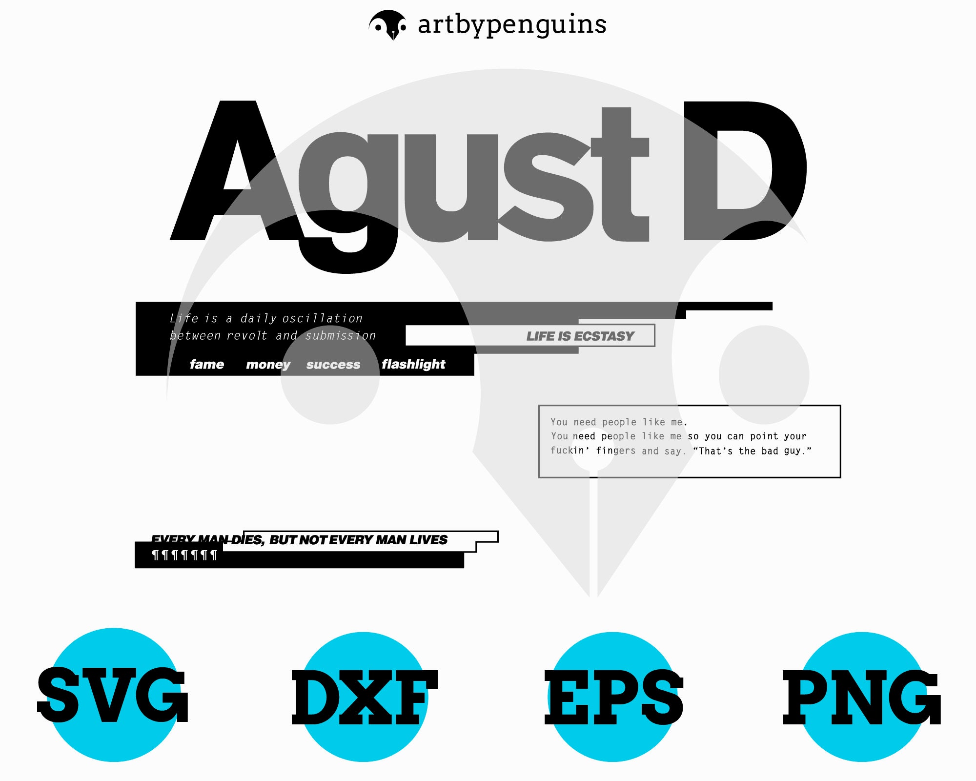 Agust D SVG Album Cover Png Eps Dxf BTS Vector Cricut | Etsy New Zealand