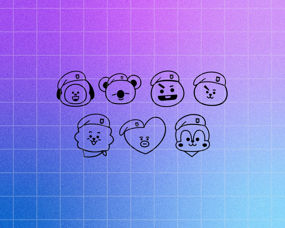 BT21 Military Enlistment SVG Bundle PNG BTS Army Shirt - Etsy UK