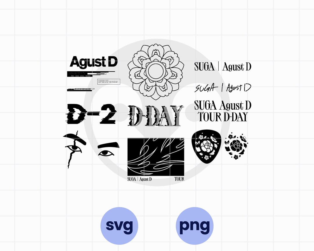 Agust D SVG Bundle | Png | BTS Suga Agust D World Tour | Yoongi D Day ...