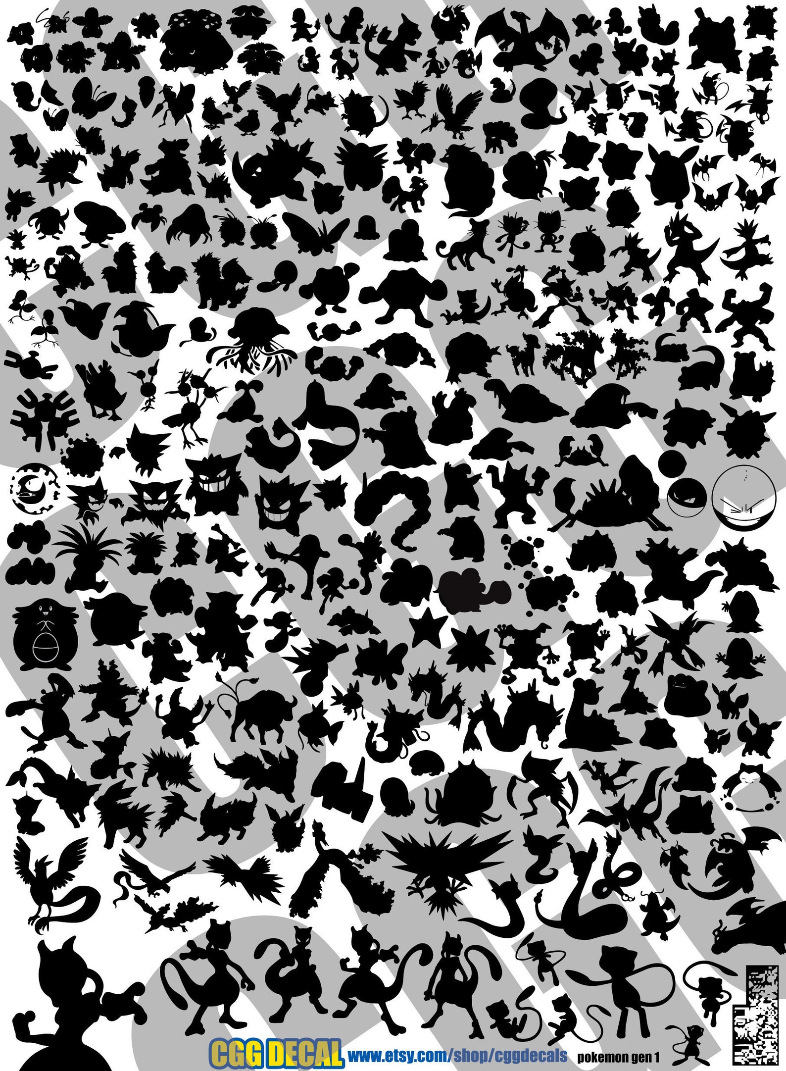 Pokemon Generation 1 1-151 Silhouette ULTIMATE MEGA PACK Vector for ...