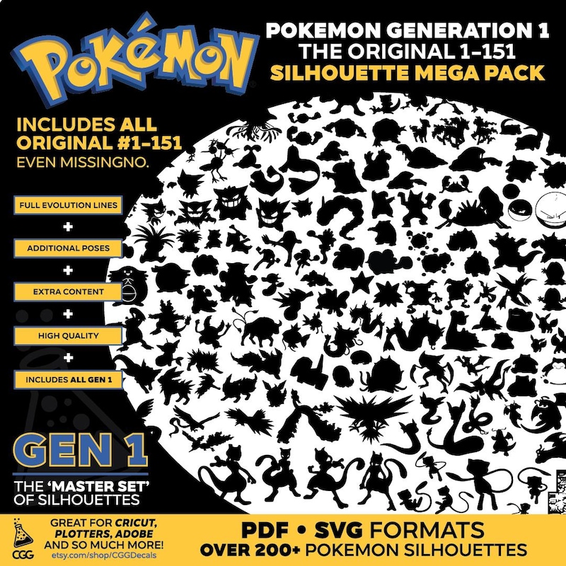 Pokemons Outline Svg - Etsy