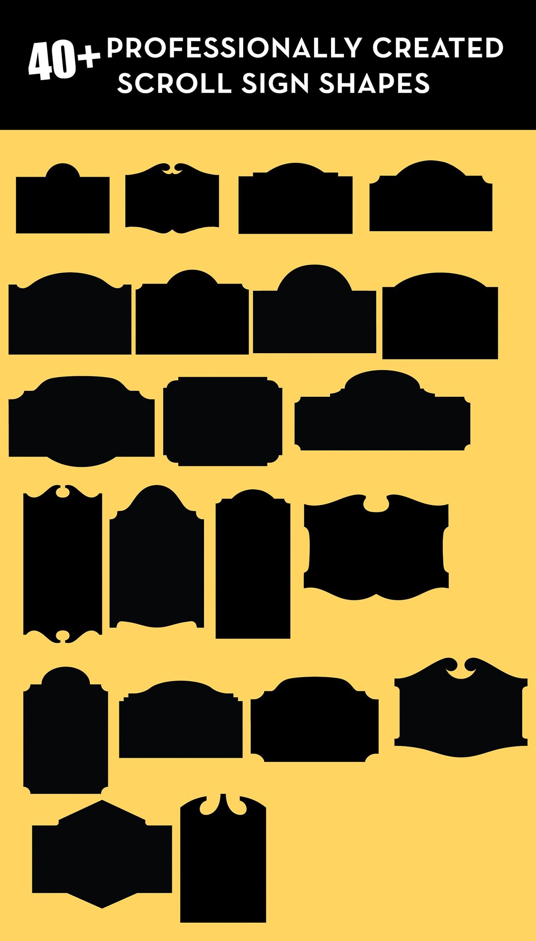 40 Scroll Cut Signs VECTOR PACK Professionally Created Large & Small ...