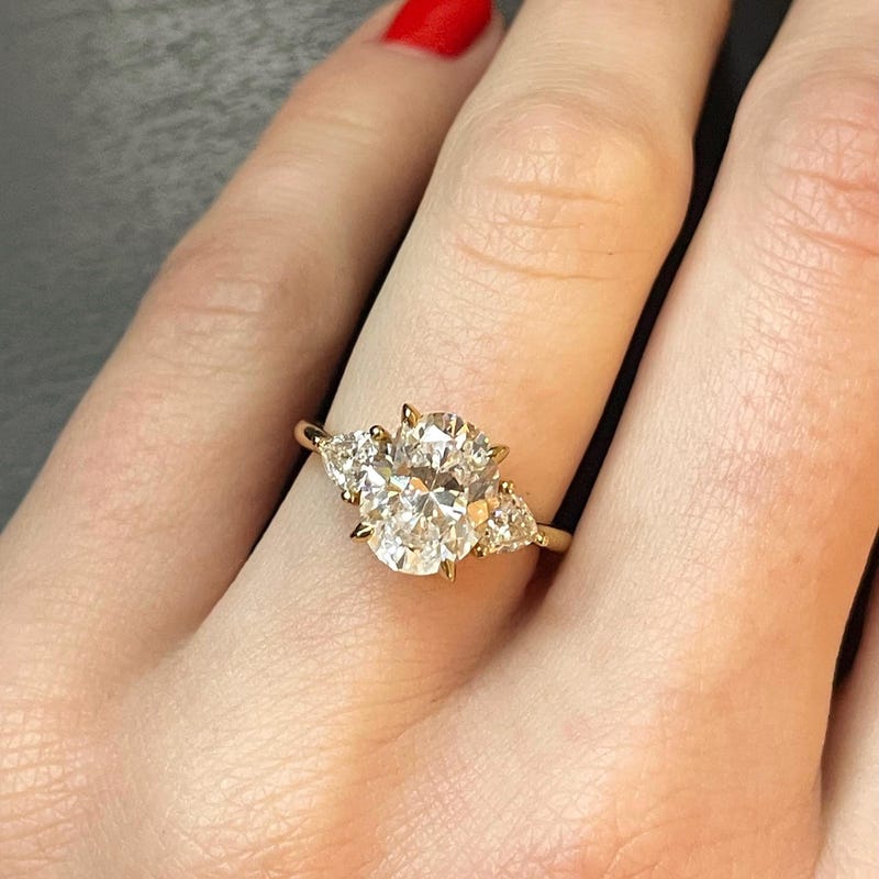 Three Stone Ring Fake - Etsy