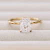Stunning Radiant Cut Moissanite Engagement Ring With Compass Prong ...