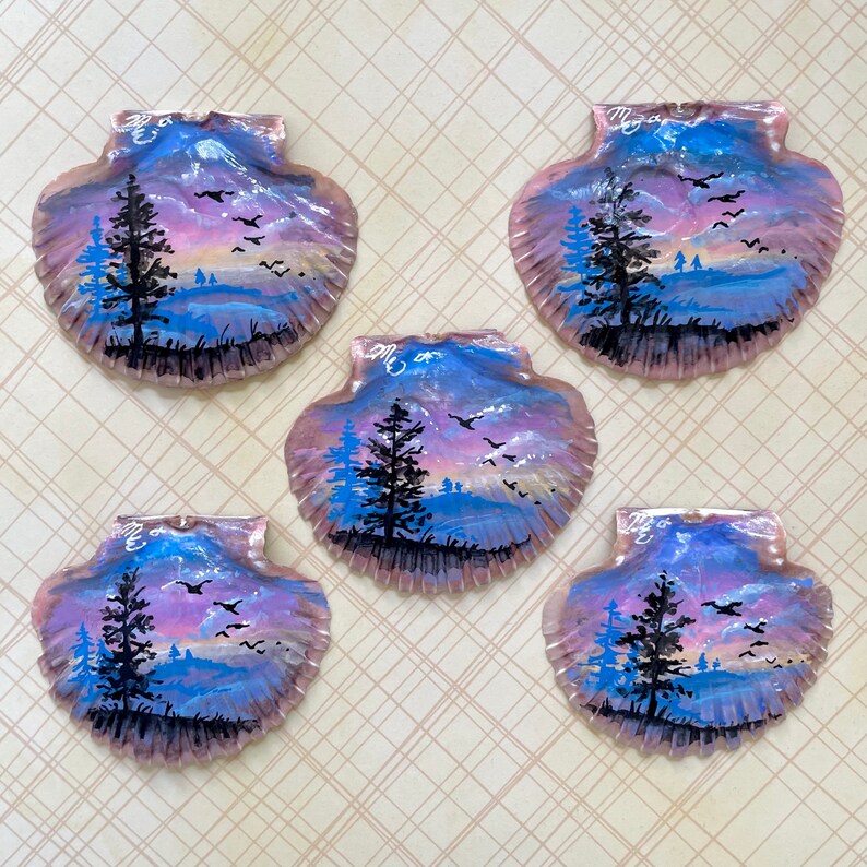 Hand-painted Sunrise Seashell - Etsy