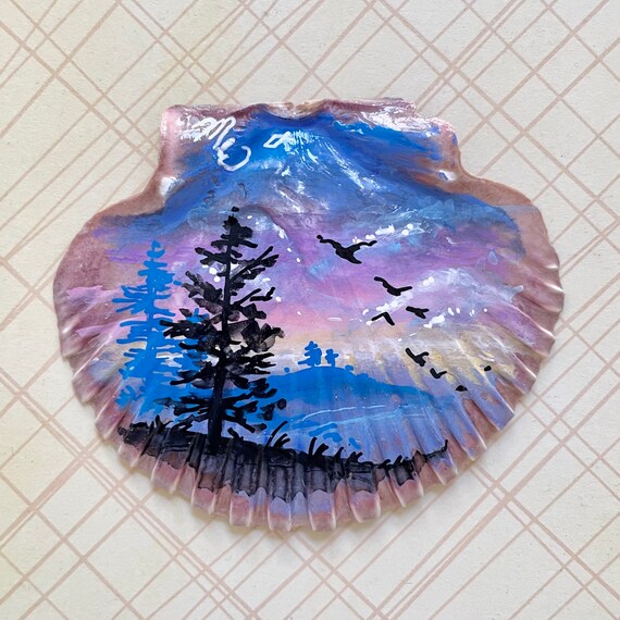 Hand-painted Sunrise Seashell | Etsy
