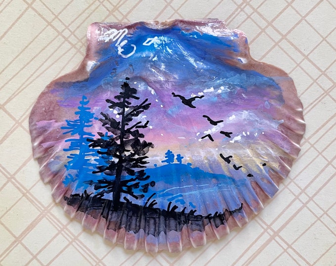 Hand-painted Sunrise Seashell - Etsy