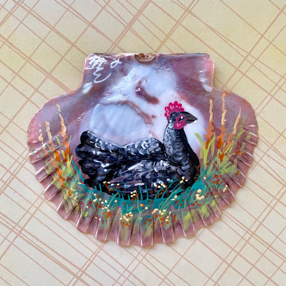 Hand-painted Chicken Seashell - Etsy