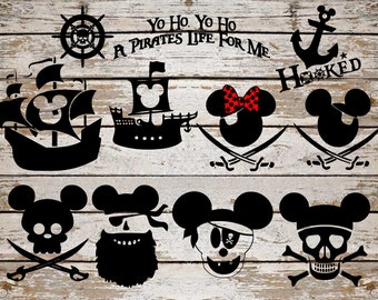 Mickey Pirate Svg | Etsy