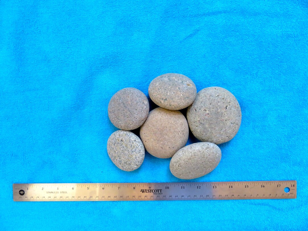2 to 3 Inch, 6 Pieces Beach Rocks for Painting, Mandala Rock, Round ...