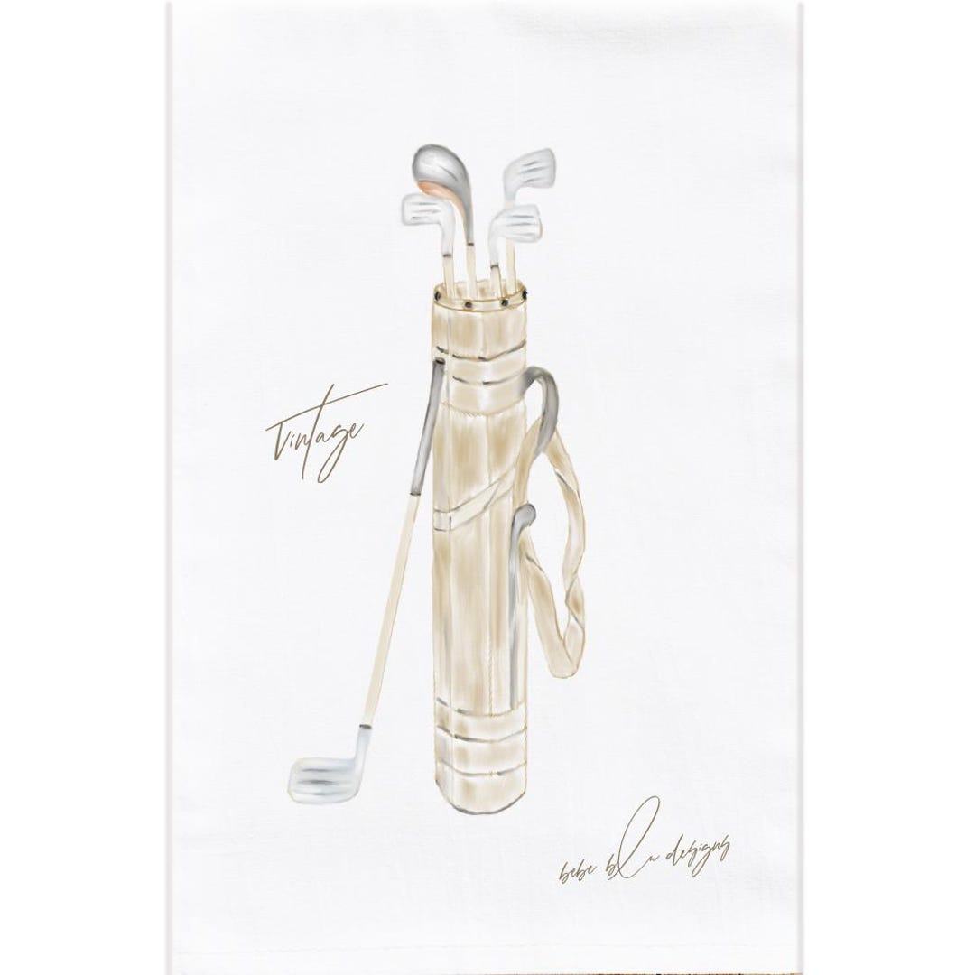 Vintage Golf Bag Flour Sack Towel, Golf Bag Tea Towel, Golf Bag Flour ...