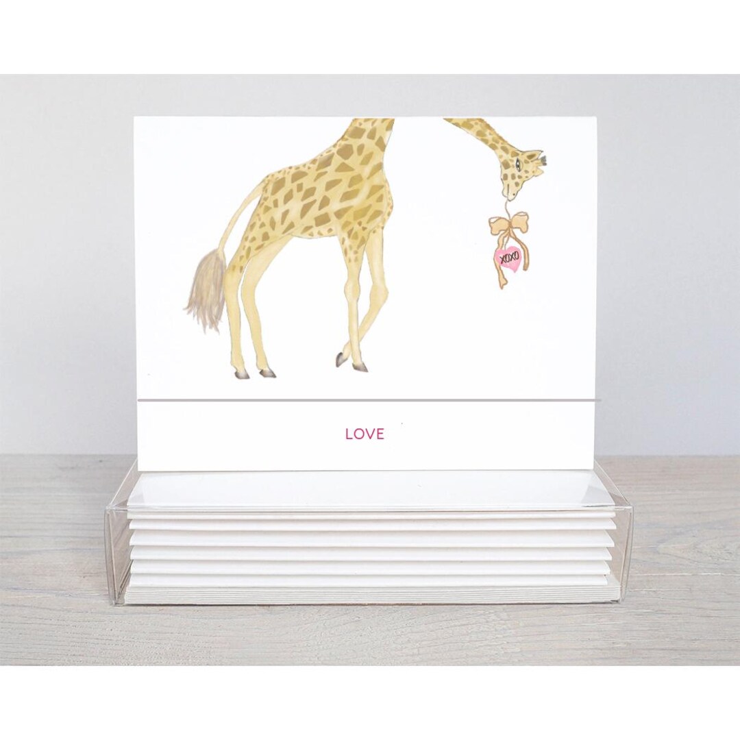 Valentine Giraffe Boxed Note Cards - Etsy