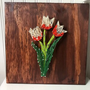 Red and White Tulip String Art - Etsy