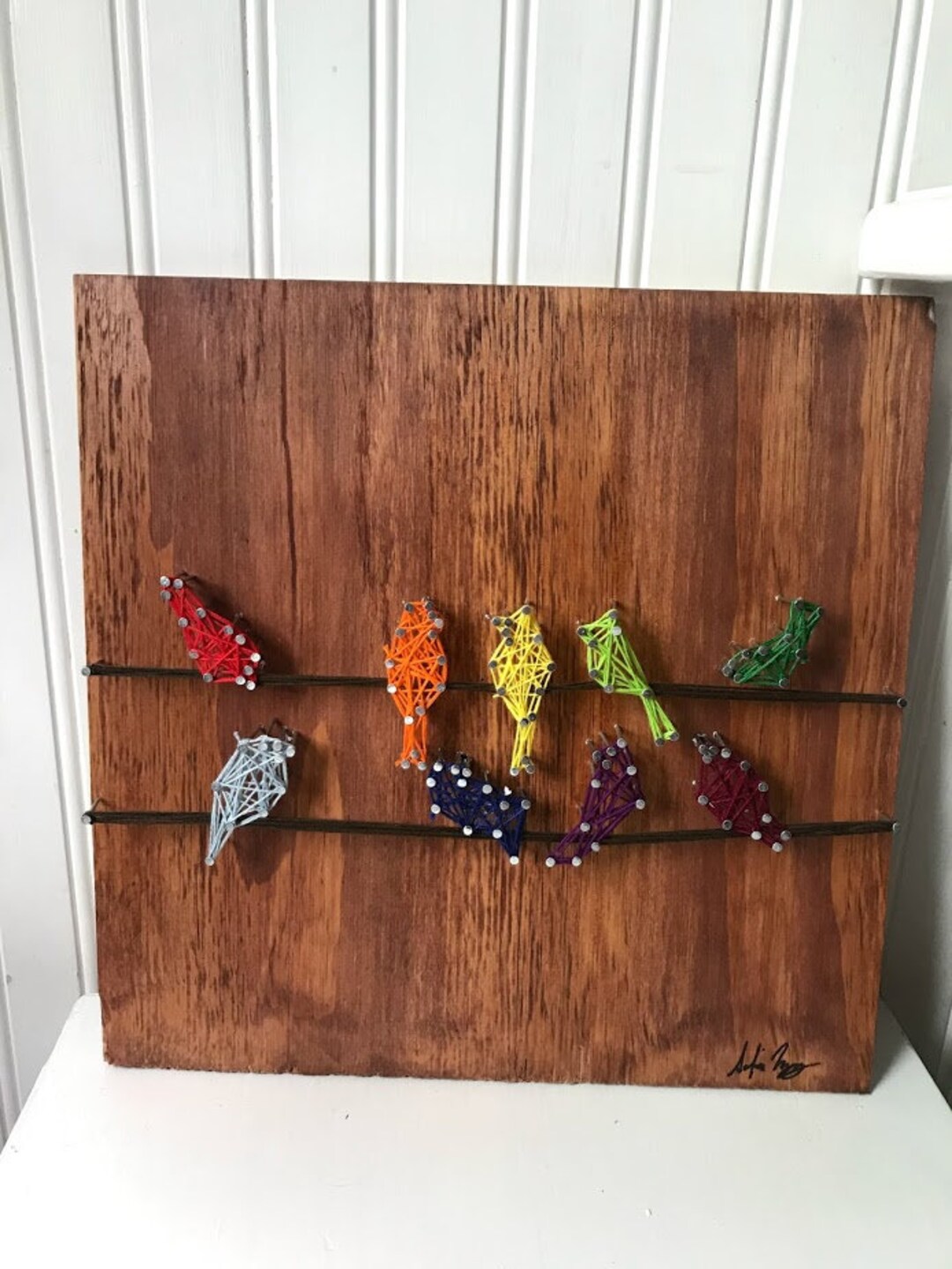 Rainbow Birds on a Wire - Etsy