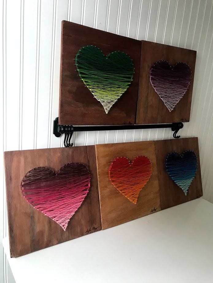 Colored Heart Gradient String Art - Etsy