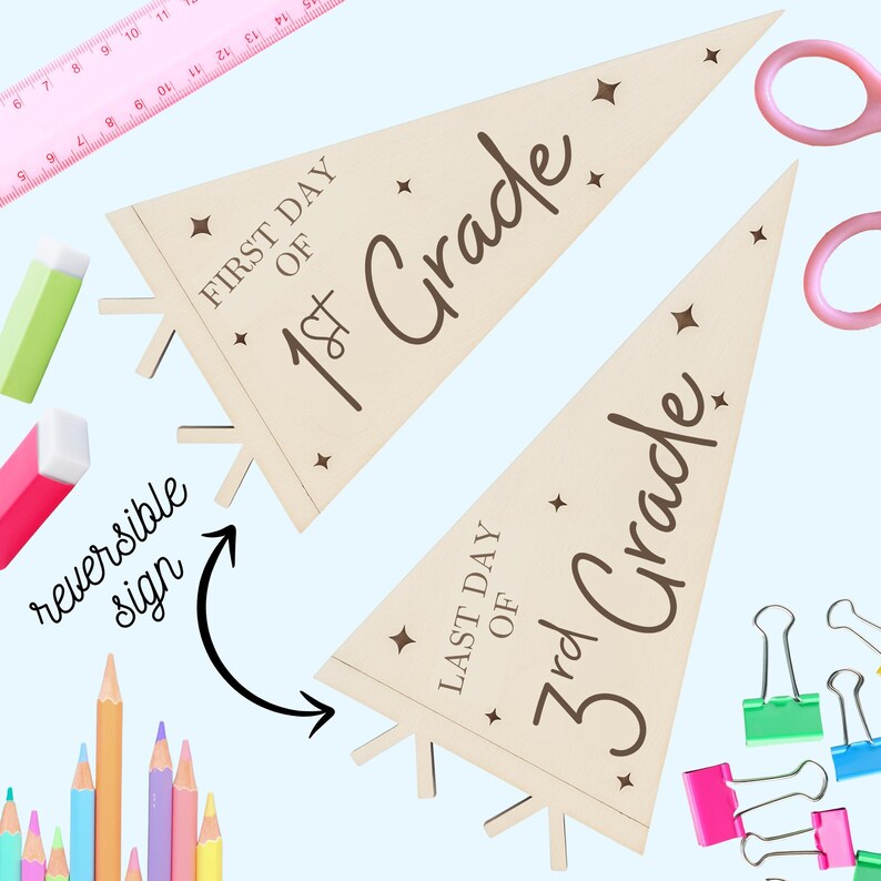 Back to School Pennants | First and Last Day of School Pennant Flag ...