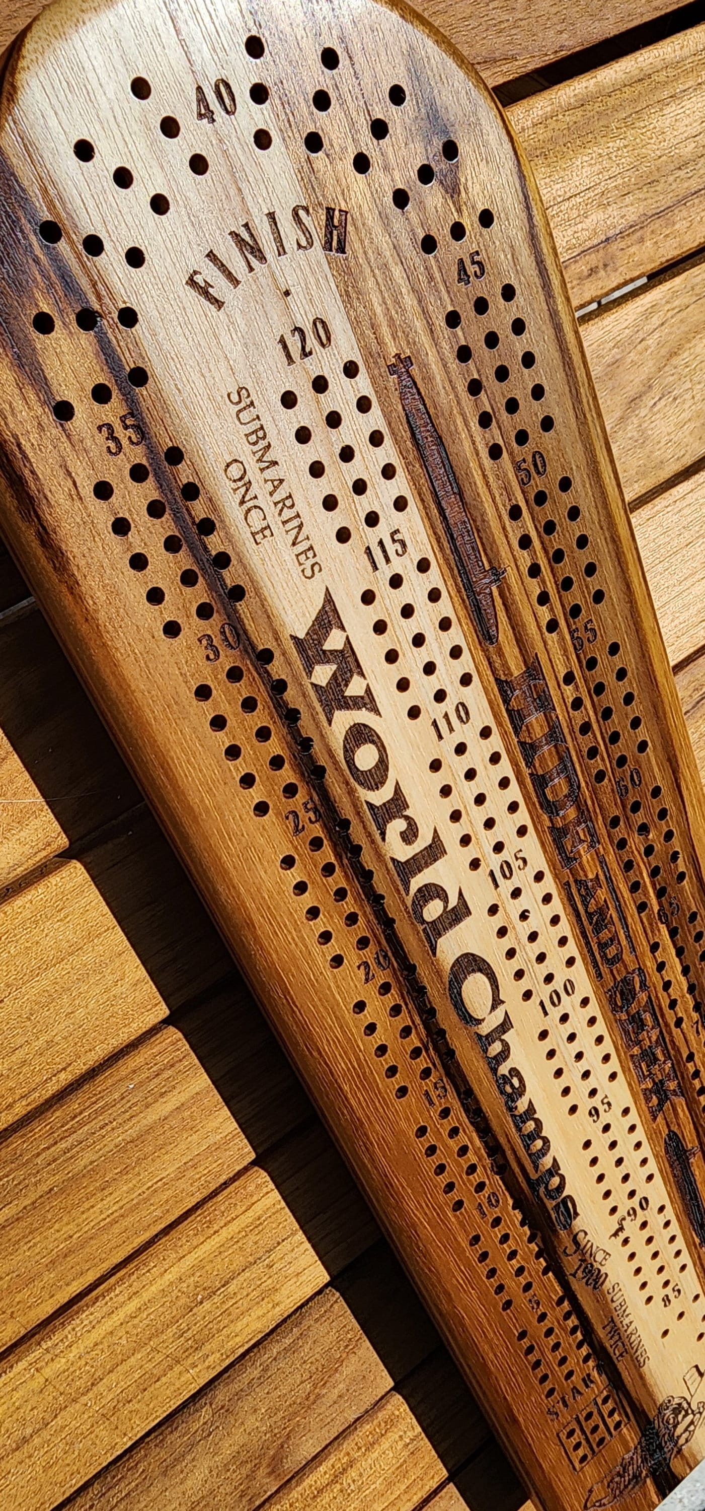 Submarine Cribbage Board With Lasered USN Submarine Dolphins in ...