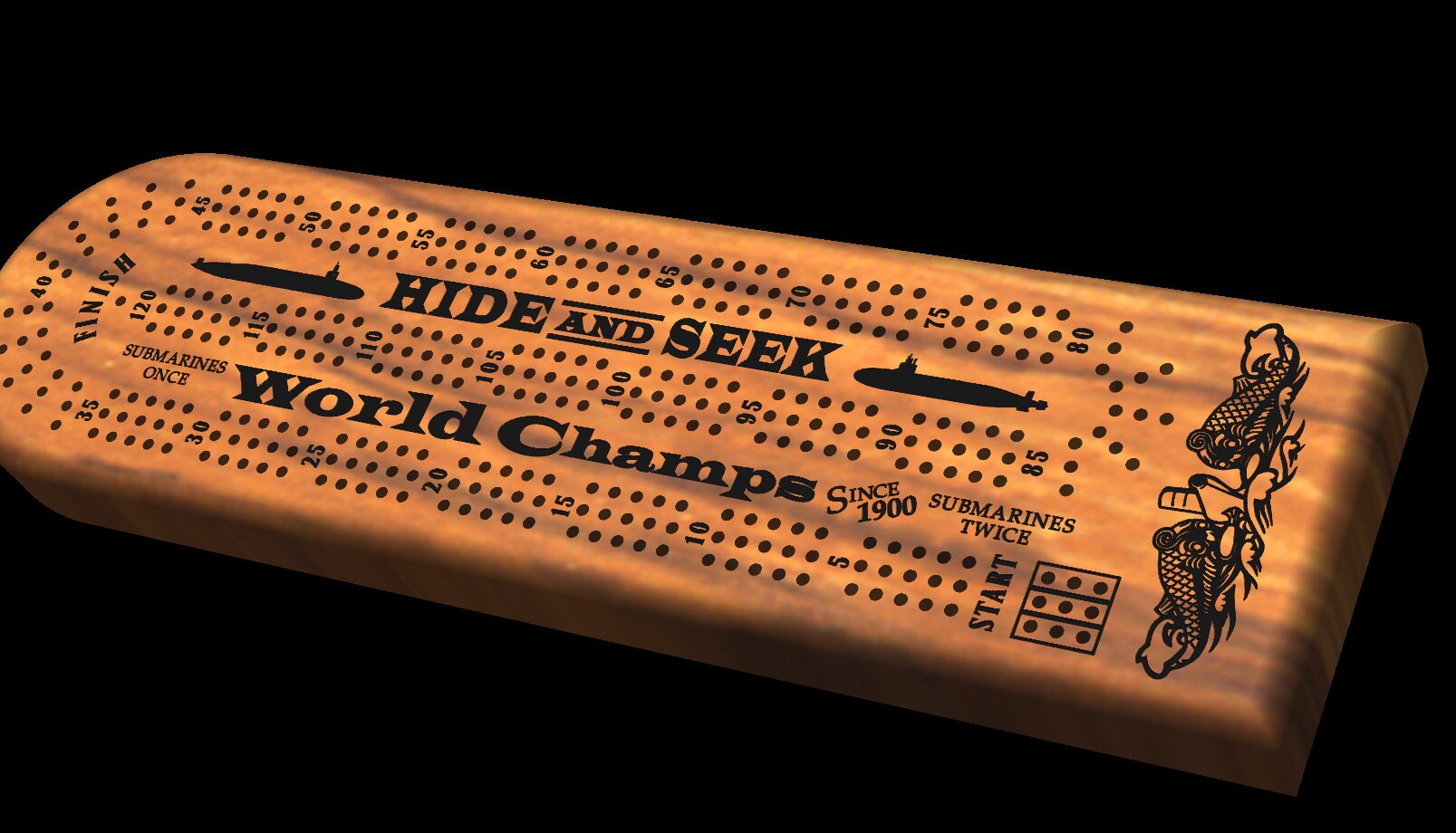 NEW Submarine Basic Cribbage Board Teak - Etsy