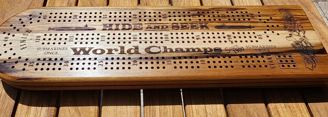 NEW!! Submarine Basic Cribbage Board - Teak - Etsy