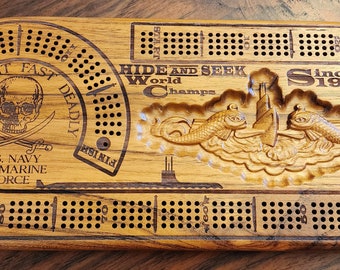 Submarine Dolphins Cribbage Board - Etsy