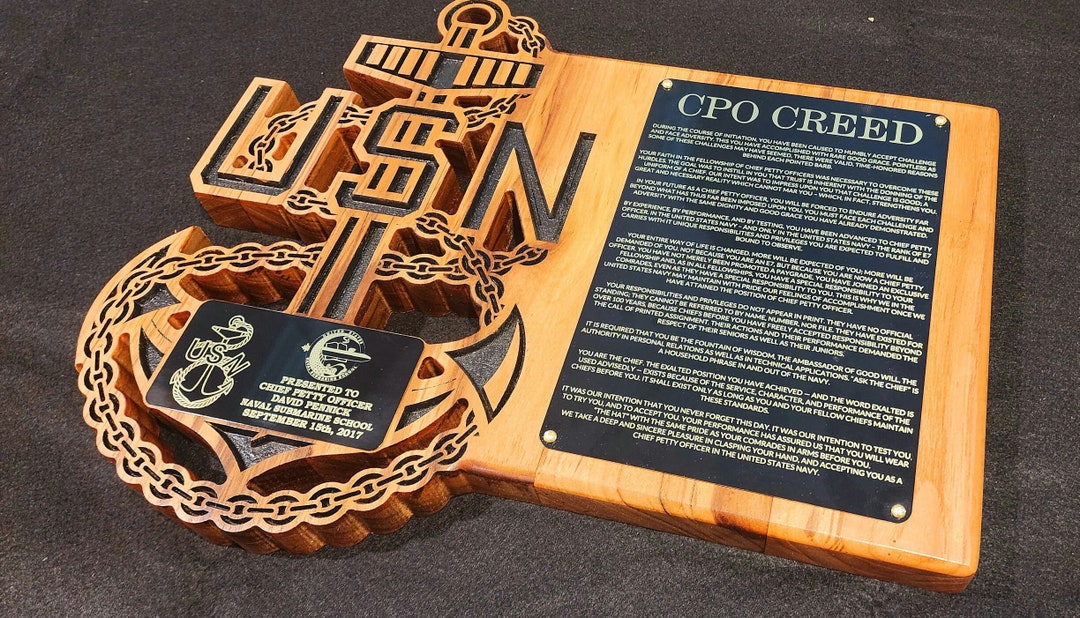 Chief Petty Officer CPO Creed Pinning Plaque 12x14 - Etsy