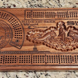 Teak 4 Player Submarine Cribbage Board With Carved Dolphins - Etsy