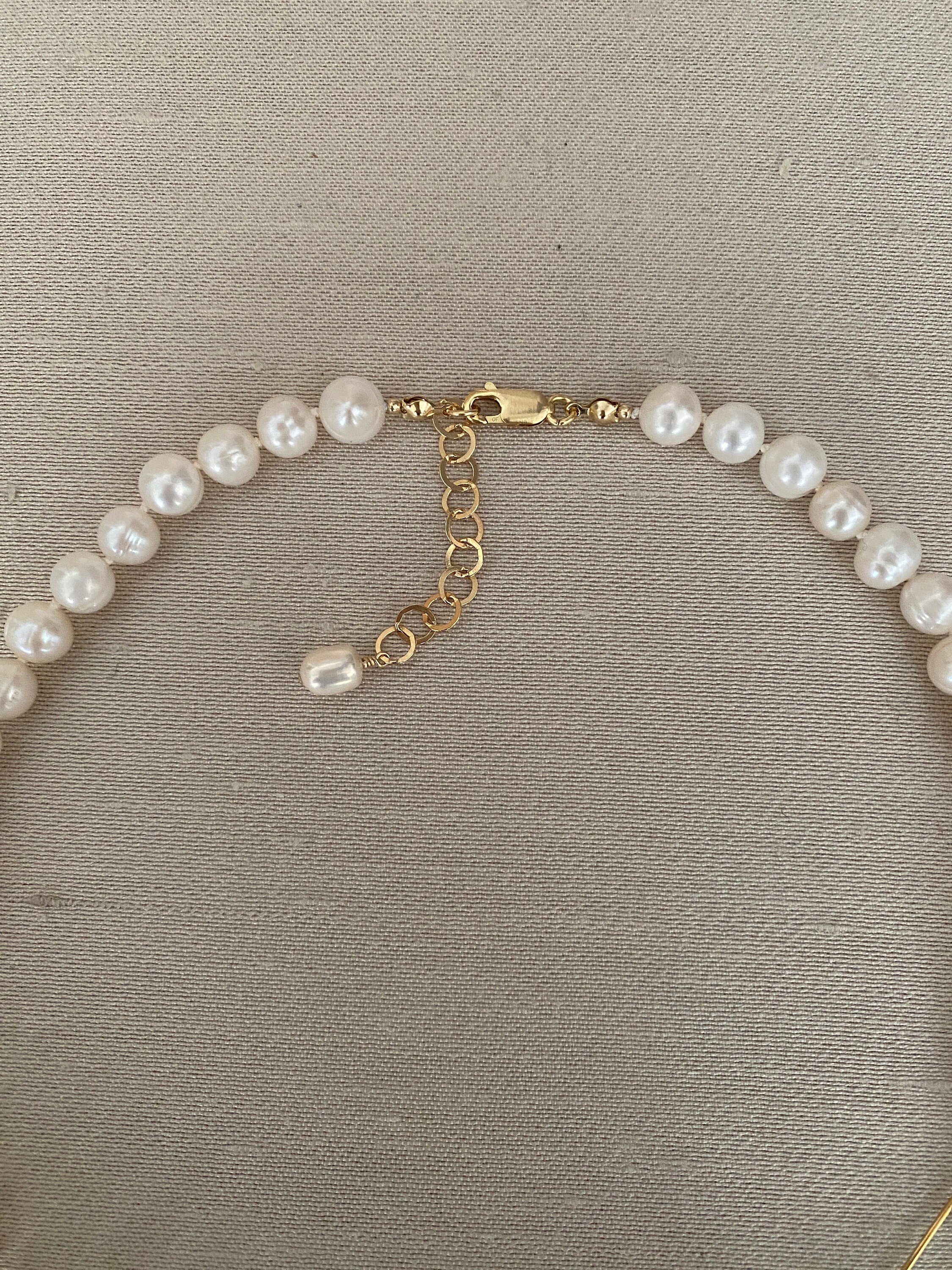 Edgy Safety Pin Pearl Necklace With Baroque Freshwater Pearls in 14KT ...