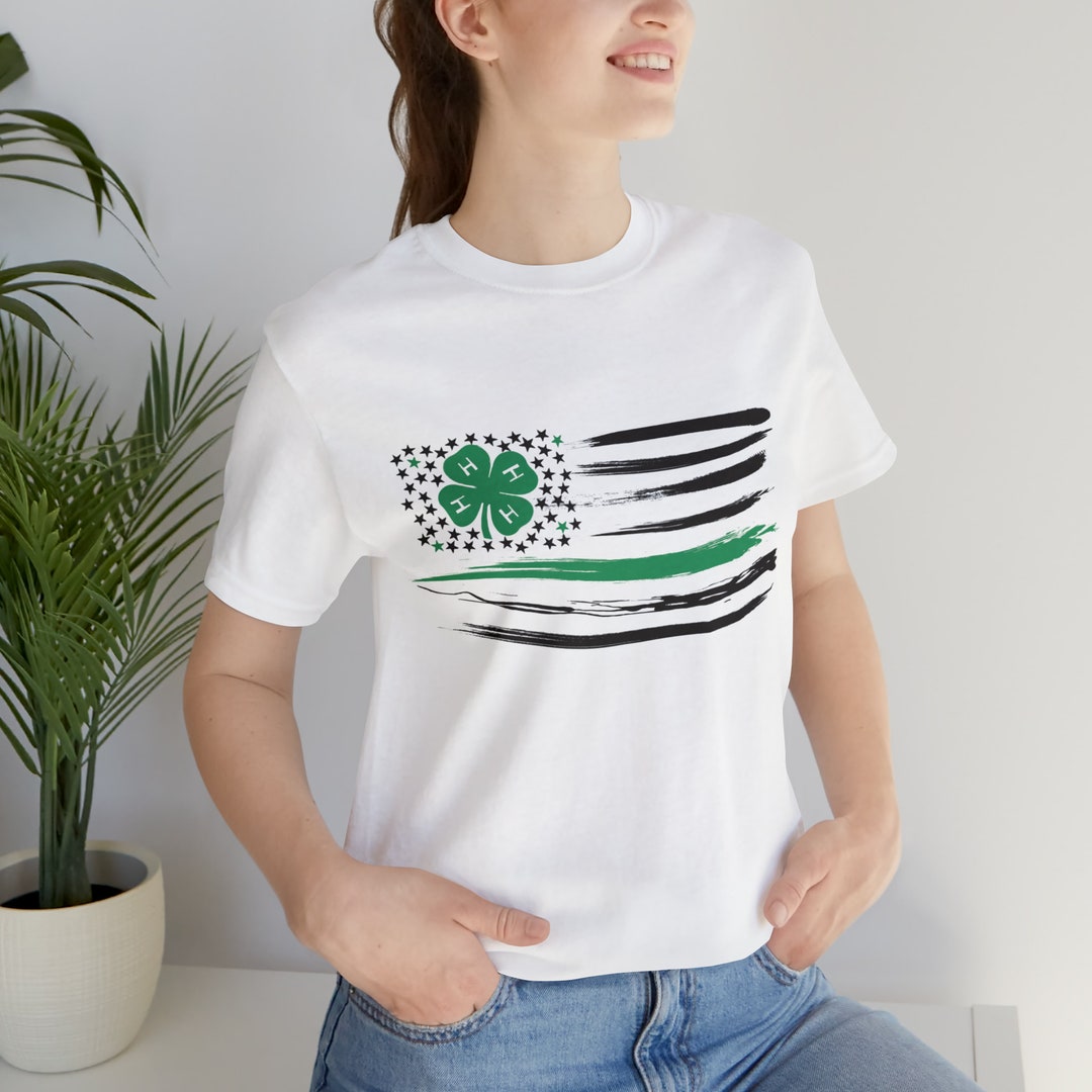 4H Club Distressed Flag - Crew Neck - How How - Etsy